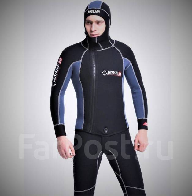 Гидрокостюм 5 мм мокрого типа DIVE&SAIL раздельный с капюшоном, новый ...