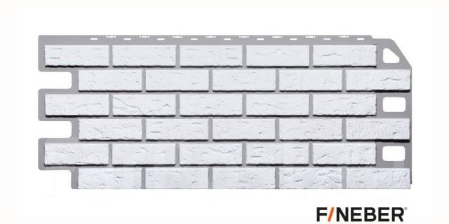Сайдинг виниловый FineBer кирпич белый, жженый, крвсный, в наличии ...