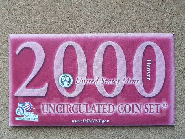 Набор монет США 2000г. монетный двор Денвер,10 монет в упаковках, UNC ...