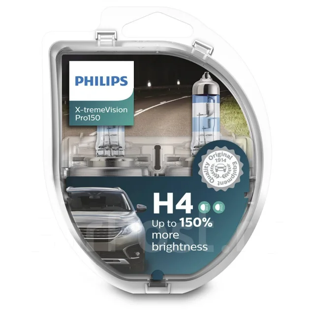Комплект ламп Philips X-treme Vision Pro150% H4 3600K (2 шт. ) Новинка ...