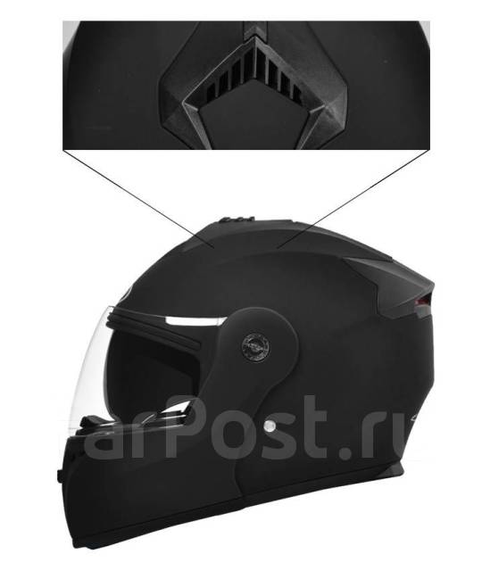 Модуляр (флип-ап) шлем (мотошлем) ANDA Helmet, Чёрный ТИП2, новый, в ...