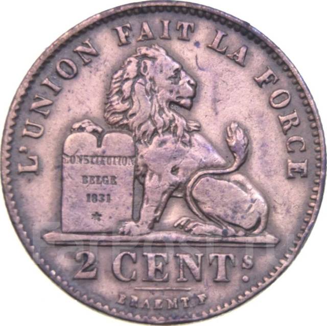 Бельгия 2 сантим 1909 французская версия DES Belges - Европа во Владивостоке