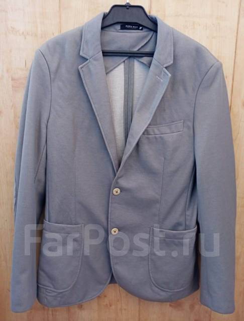 Мужской пиджак Zara man, трикотаж, р. 52 на 46-48 росс. полиэстер, ориг ...