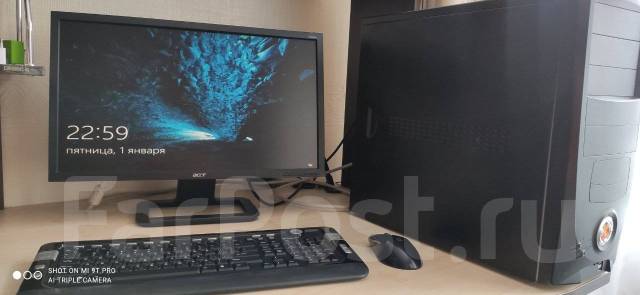 Компьютер с 23" full hd монитором на водяном охлаждении 16Gb RAM, SSD ...