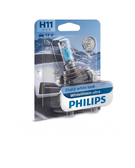 Галогенная лампа Philips White Vision Ultra H11 +60% яркости, 4200K ...