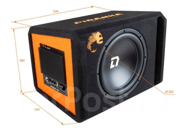 Сабвуфер активный DL Audio Piranha 12A Black, компонентные, 300 Вт, с ...