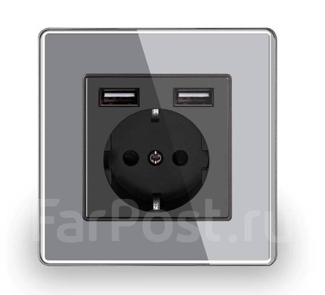 Розетка настенная с двумя портами USB, новый, в наличии. Цена: 1 360 ...