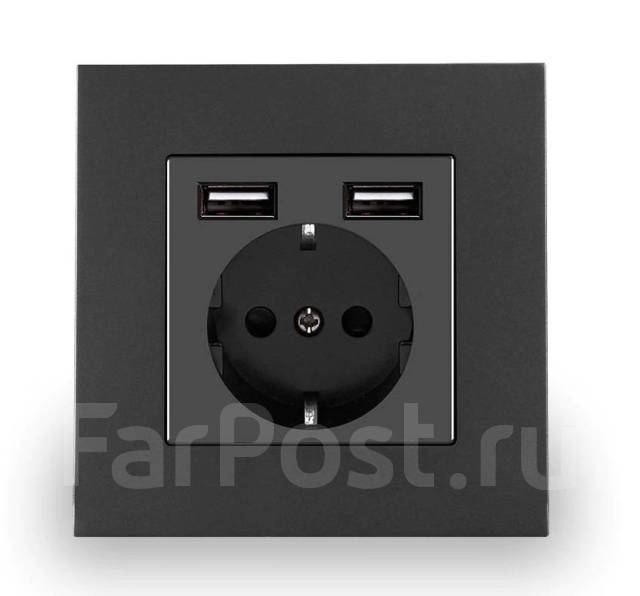 Розетка настенная с двумя портами USB, новый, в наличии. Цена: 1 360 ...