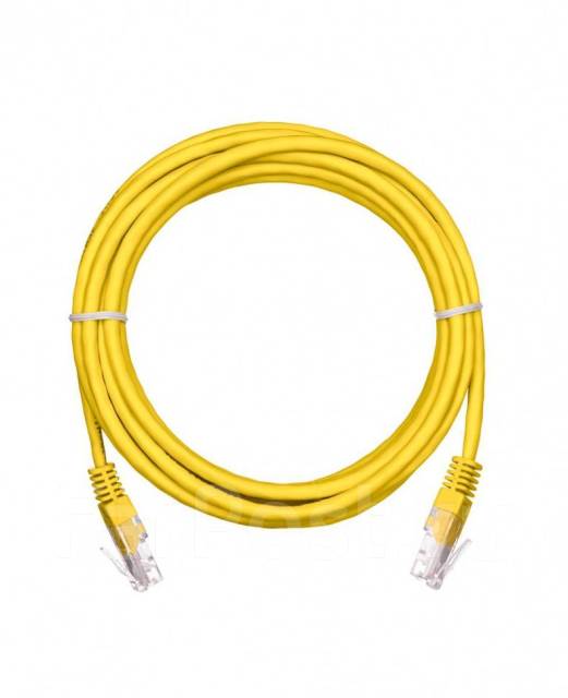 Патч-корд Netlan UTP 5e кат. медь 0,5 м желтый, новый, в наличии ...