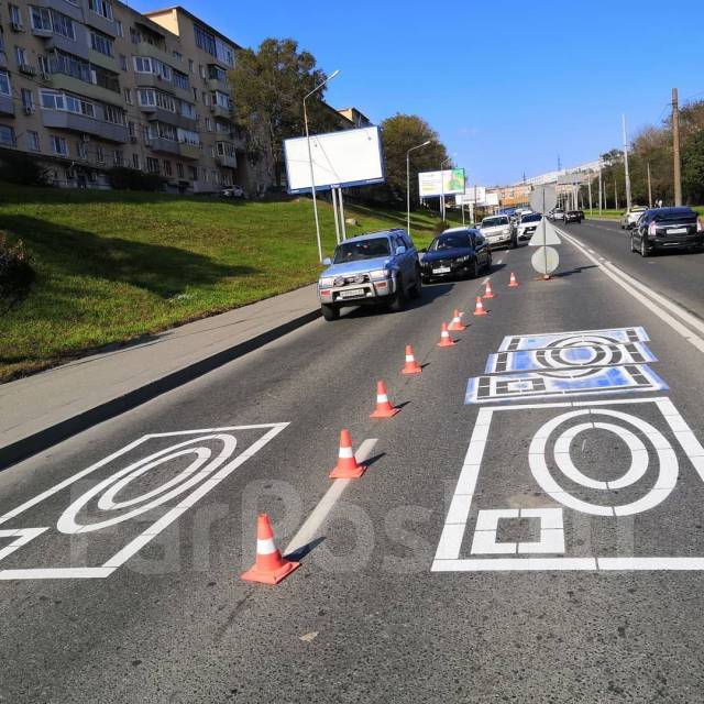 Нанесение дорожной разметки от 50 рублей за м/п. Разметка паркингов во ...