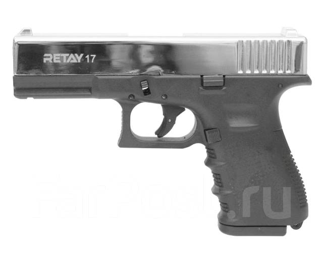 Пистолет охолощенный Retay 17, (Glok 17), Никель, кал. 9mm. P. A. K ...
