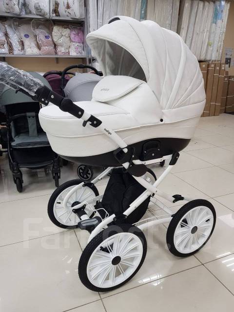 Коляска 2 в 1 Indigo 18 Special Plus 14" (is 1 белая кожа), новый, в ...
