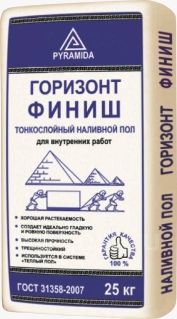 Наливной пол «Горизонт финиш», 25кг, в наличии. Цена: 514₽ во Владивостоке