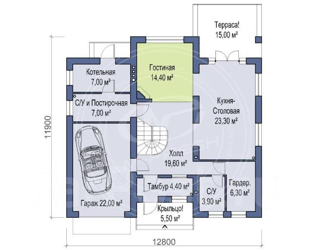 M-fresh International-зеркальный ·Проект с плоской кровлей и террасами ...