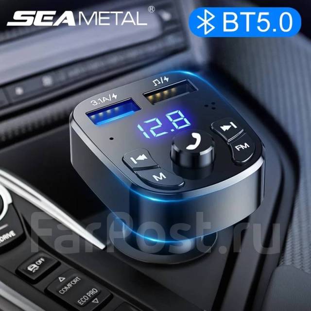 FM ФМ модулятор передатчик с блютуз Bluetooth адаптер USB microSD AUX ...