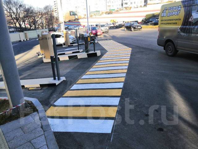 Нанесение дорожной разметки от 50 рублей за м/п. Разметка паркингов ...