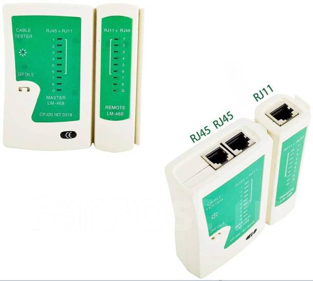 Тестер сетевого кабеля RJ45 RJ11, новый, в наличии. Цена: 300₽ во ...