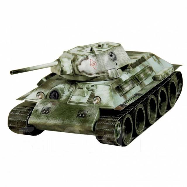 Танк Т-34 образца 1941 г. «Белый камуфляж» (Сборная модель из картона ...