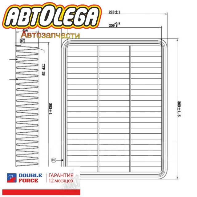 Фильтр воздушный Double Force Toyota Prado 120/150 Hilux-SURF 2TR/1KD ...