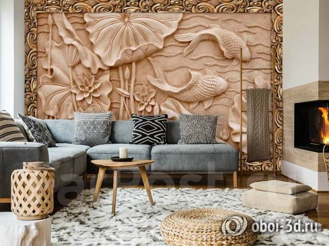 3D Фотообои «Резьба по дереву в китайском стиле». Цена: 1 350₽ во ...