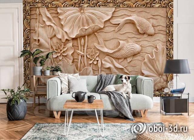 3D Фотообои «Резьба по дереву в китайском стиле». Цена: 1 350₽ во ...