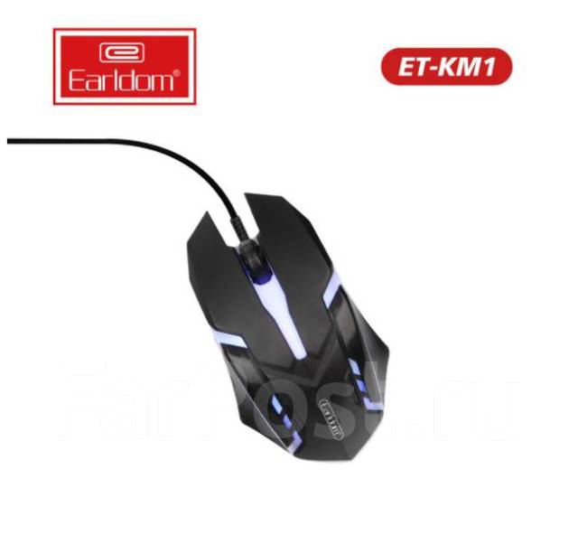 Игровая мышка Earldom KM1 с цветной подсветкой, новый, в наличии. Цена: 720₽ во Владивостоке