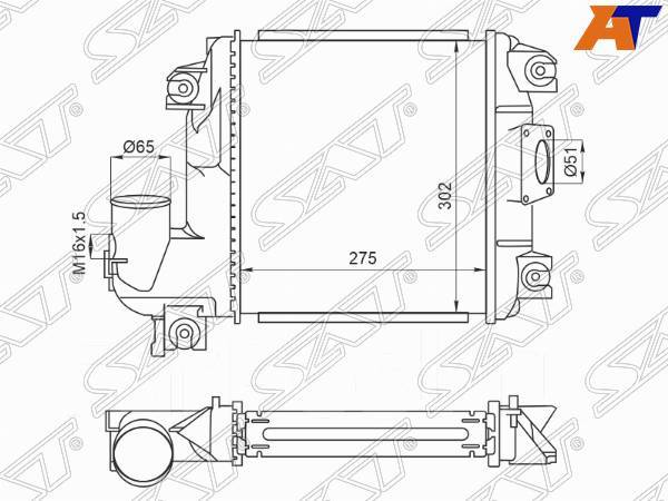 Радиатор интеркулера Toyota Fortuner 12-, Toyota Fortuner 15-, Toyota ...