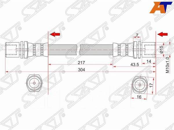 Шланг тормозной Toyota DYNA, Toyota DYNA 88-94 2WD, Toyota DYNA 88-94 ...
