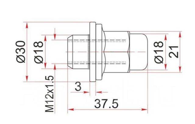 Гайка колесная закрытая чёрная Toyota Hilux/LAND Cruiser Prado/Tacoma ...