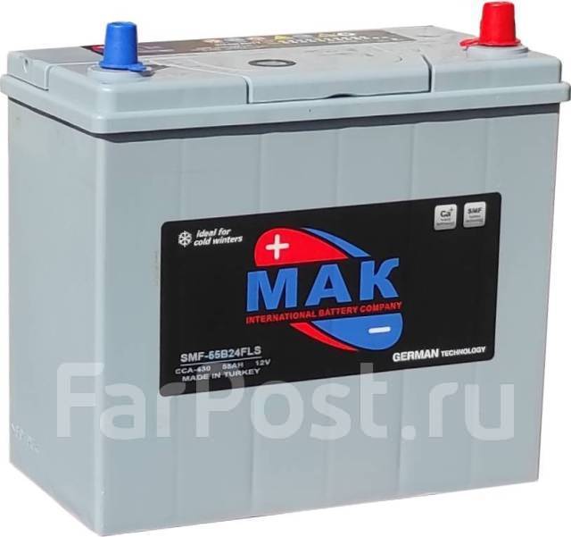 АКБ MAK 55В24 Скидка за акб б/у от 500р, обратная (левое), 55 А.ч ...