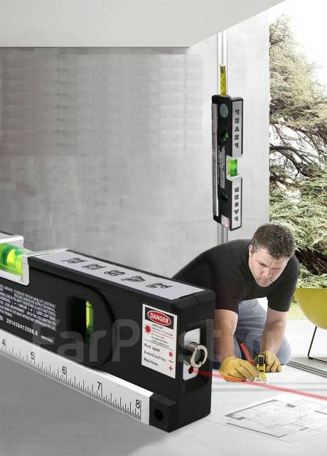 Лазерный уровень Laser Level Pro 4 (230 мм), встроенная рулетка, новый ...