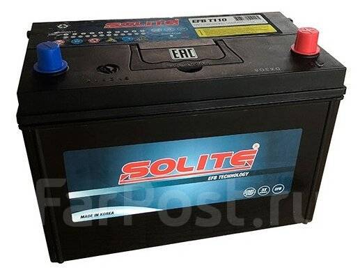 Аккумулятор Solite EFB T110 130D31L 90а/ч 880A (Start-Stop), обратная (левое), 90 А.ч. 880 А ...