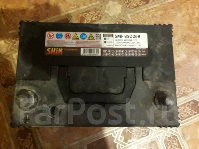 Аккумулятор SHIK SMF 80 A/h 85D26R (пуск ток 670A), прямая (правое), 80 ...