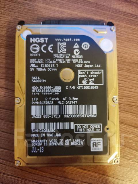 Apple HDD HTS541010A9E662 1TB 2'5 - Носители информации во Владивостоке