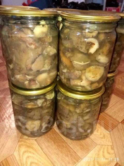 Грибы маслята маринованные, в наличии. Цена: 350₽ во Владивостоке