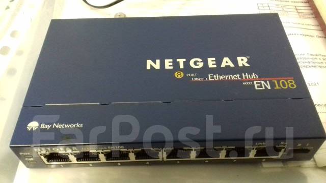 Ethernet-концентратор Netgear EN108 Рабочий, б/у, в наличии. Цена: 1 ...