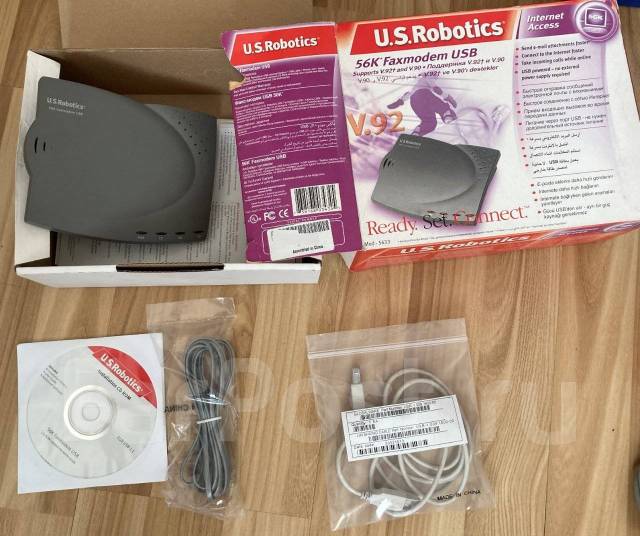 USB 56K modem US Robotics, новый, в наличии. Цена: 100₽ во Владивостоке