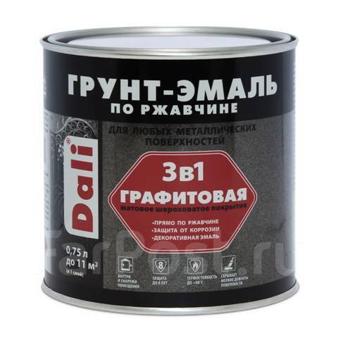 Грунт-эмаль по ржавчине Dali (3 в 1) графитовая темная медь 0,75 л ...
