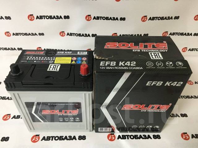 NEW! Аккумулятор Solite EFB K42 42B19L 38а/ч 360A Start-STOP купить во Владивостоке по цене: 8 ...