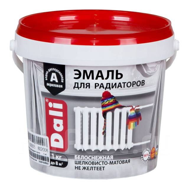 Эмаль акриловая д/радиаторов отопления DALI шелковисто-матовая белая 1 ...