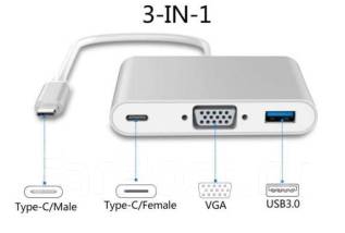 Кабель переходник с Thunderbolt 3(Тандерболт 3) -HDMI, Чёрный 1,8метра ...
