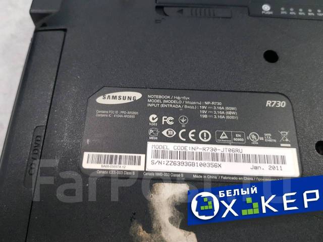 Ноутбук на запчасти Samsung NP-R730 (Арт. :NN-053), 500 Гб, 8 гб, WiFi ...