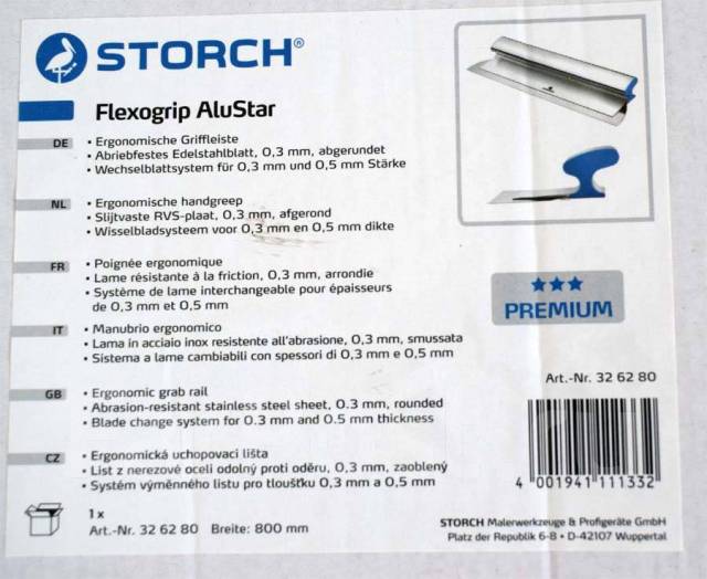 Шпатель Storch со сменным лезвием Flexogrip Alustar 1000 мм, новый, в ...
