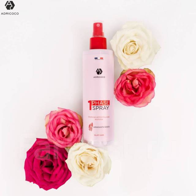 Однофазный спрей для легкого расчесывания и блеска волос Adricoco с протеинами семян амаранта ...