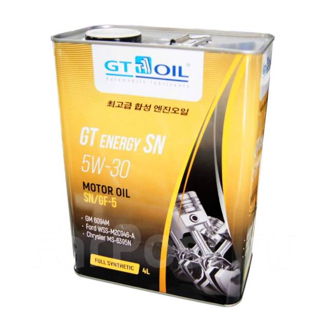Синтетическое моторное масло GT Energy SN 5W-30, API SN, 4л GT OIL ...