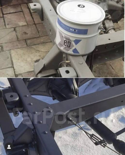 Пескоструйная обработка рамы, днища, краска Pentriprotect 80 (1кг), в ...