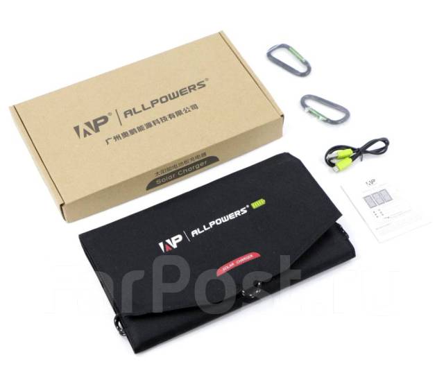 Солнечное зарядное устройство Allpowers AP-SP-014 15W+6000mAh, новый, в ...