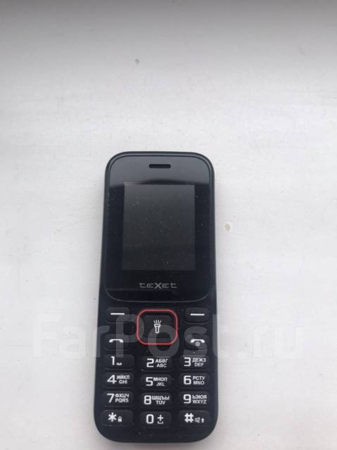 Телефон TeXet новый, моноблок, черный, кнопочный, в наличии. Цена: 500₽ во Владивостоке