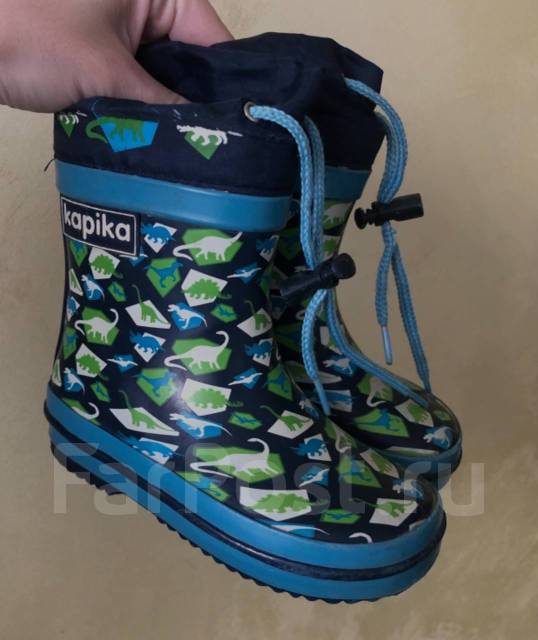 Детские резиновые сапоги kapika, 20, 21, 22, для всех, демисезон, б/у ...