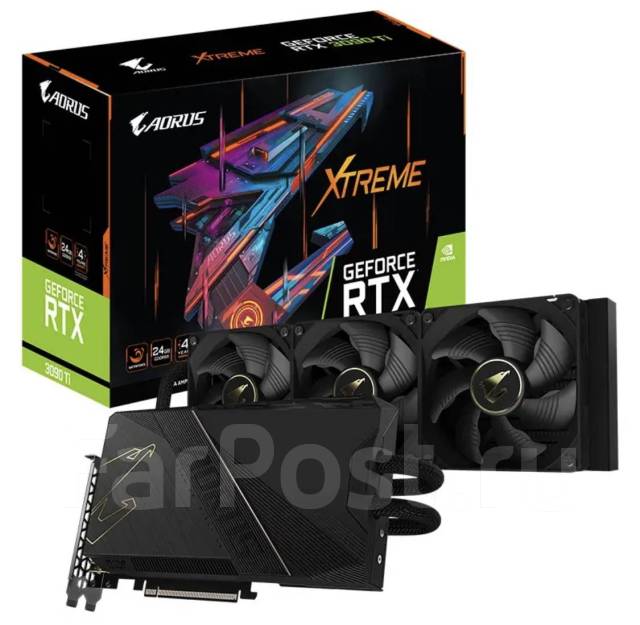 Видеокарта на водяном охлаждении Gigabyte Aorus RTX 3090Ti 24G Xtreme ...